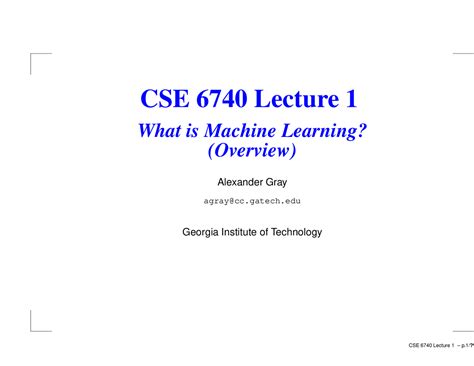 Lecture Notes For Machine Learning Computational Data Analysis Cse 6740 Docsity
