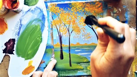 ОСЕНЬ В ГОРОДЕ Простое рисование гуашью🍂 Youtube