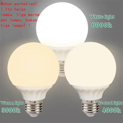Jual Lampu Bohlam Led 3 Warna Cahaya 5w 7w 9w 12w Putih Kuning And Warm White Fitting Putar
