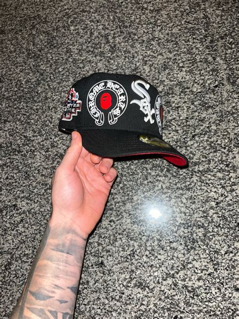 Red Brim Black White Sox Custom Fitted Cap Worldwide Rank Llc