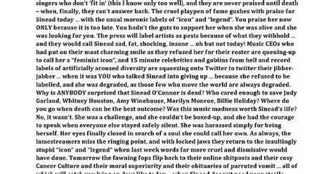 Morrissey On Sinead O Connor Album On Imgur