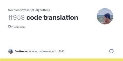 Code Translation · Issue 958 · Trekhlebjavascript Algorithms · Github