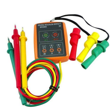 Sm852b 3 Phase Rotation Tester Digital Indicator Detector Led Buzzer Phase Sequence Meter