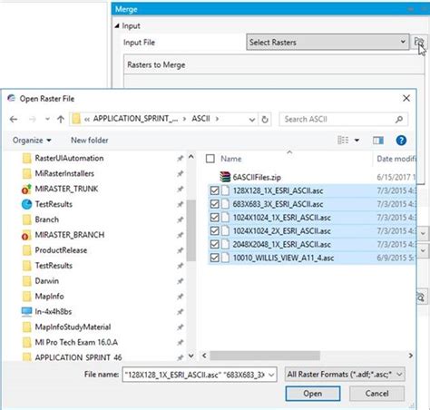 How To Designate A Batch Projection When Opening Multiple Gridraster