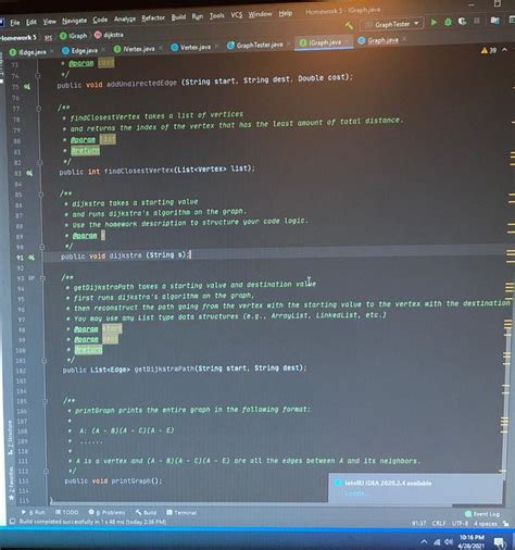 Please Help Me With Graph Class Its Interface Is