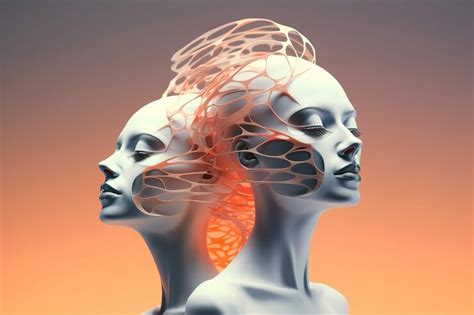 premium ai image cloning twins genetic biology science concept two