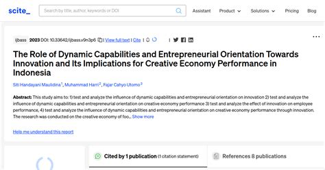 The Role Of Dynamic Capabilities And Entrepreneurial Orientation Towards Innovation And Its