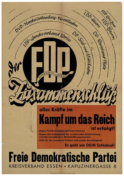 LeMO Objekt Plakat FDP Der Zusammenschluß aller Kräfte im Kampf um