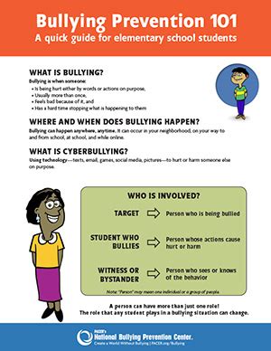 Bullying Prevention 101 Handout Pacer