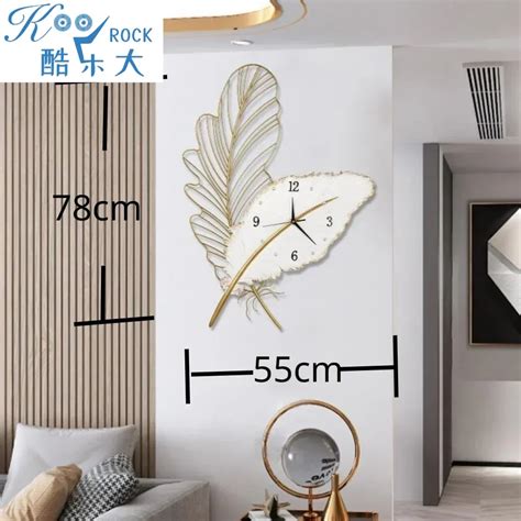 Настенные часы белые перья золото Aliexpress