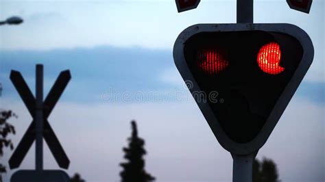 Railroad Crossing Signal Blinking Red Stock Video Video Of Cross Railroad Crossing Signal Blinking Red Stock Video Video Of Cross