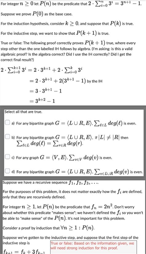 Solved For Integer N≥0 Let Pn Be The Predicate That