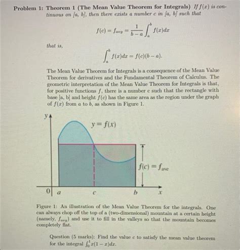 Solved Problem Theorem The Mean Value Theorem For Chegg Com