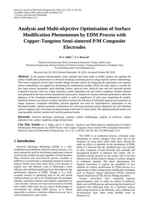 Pdf Analysis And Multi Objective Optimisation Of Surface Pubs