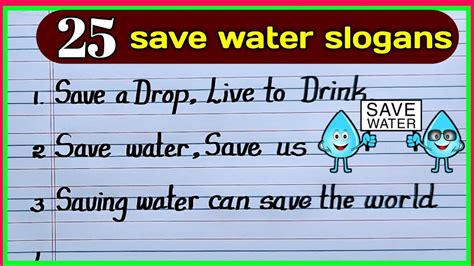 Water Quotes And Save Water Slogans