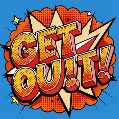 premium vector get out textstyle pop art 1