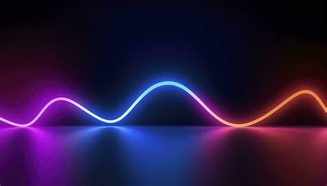 3d Rendering The Abstract Background Of Colorful Neon Wavy Lines