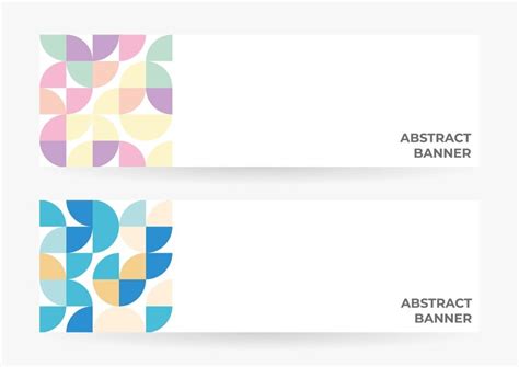 Premium Vector Set Of Colorful Geometric Mosaic Banner Template