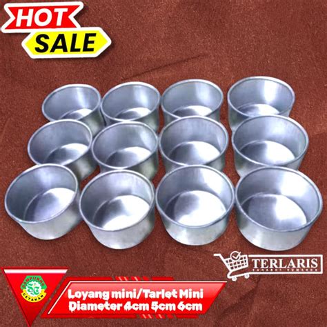 Jual 12pcs Cetakan Tarlet Mini Diameter 456 Cm Bahan Alumunium Presscetakan Kue Dimsum Cup