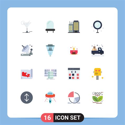 Set Of 16 Modern Ui Icons Symbols Signs For Parabolic Antenna Business Wedding Heart Editable