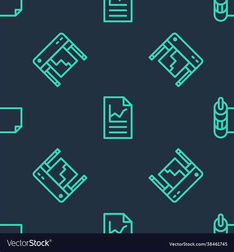 Set Line Document With Graph Chart Plotter Vector Image