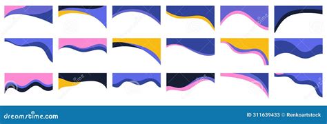 Assortment Of Different Shapes For Web Site Headers Or Footers Landing Page Separator Template