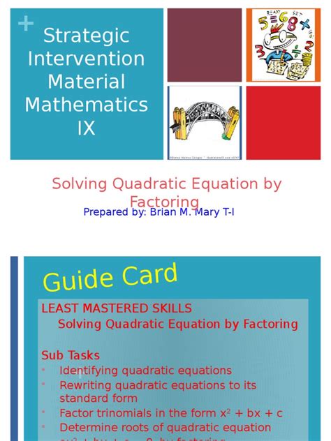 Solving Quadratic Equation By Factoring Pdf Quadratic Equation