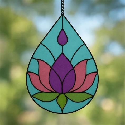 Lotus Flower Stained Glass Pattern Lotus Flower Stained Glass Template