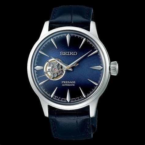 Seiko Presage Cocktail Time Blue Moon Open Heart Mens Watch Ssa405j1