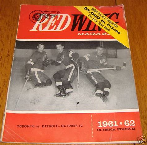 Detroit Red Wings Game Program Oct 12 1961 Ebay