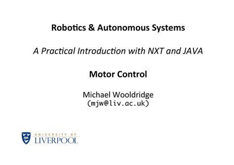 Robotics And Autonomous Systems Lecture 03 Slides Computer Science