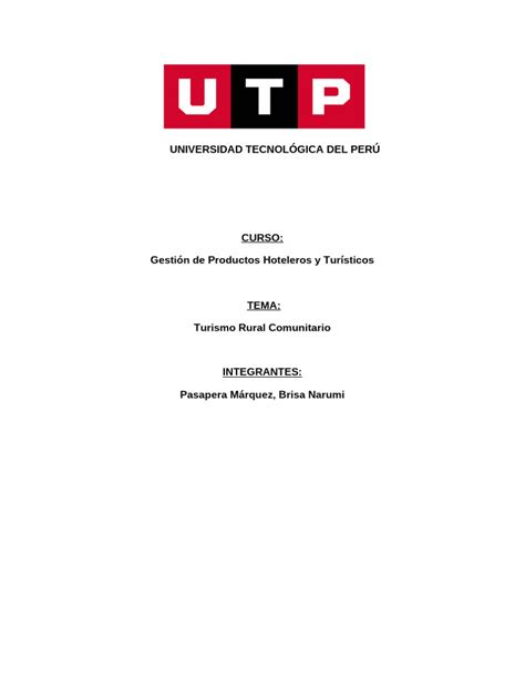 Turismo Rural Comunitario S13 Pdf