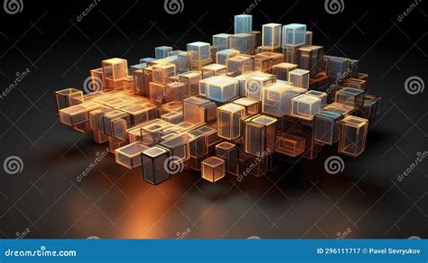 Futuristic Voxel Artificial Cubes Stock Illustration Illustration Of Tech Cubes 296111717