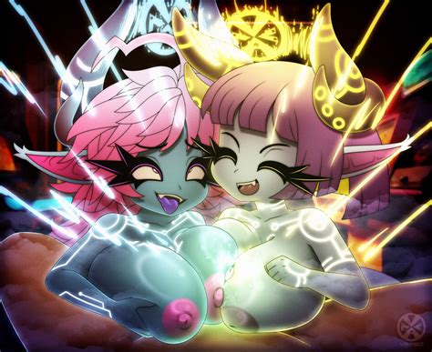 Rule 34 Absurd Res Ahe Gao Big Breasts Breast Play Breasts Closed Eyes Collaborative