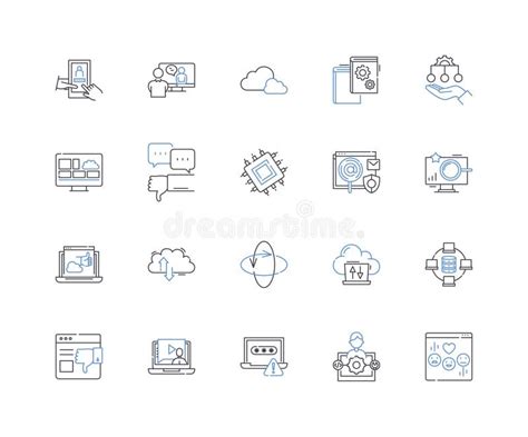 Technological Sector Line Icons Collection Innovation Automation