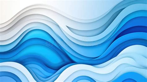 Abstract Waves Of Blue And White Create A Soothing Flowing Pattern Ai Stock Image Image Of