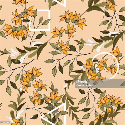빈티지 배경입니다 손으로 그린 벡터 일러스트입니다 트렌디한 꽃무늬 프린트 고립 된 완벽 한 패턴입니다 0명에 대한 스톡 벡터 아트 및 기타 이미지 Istock