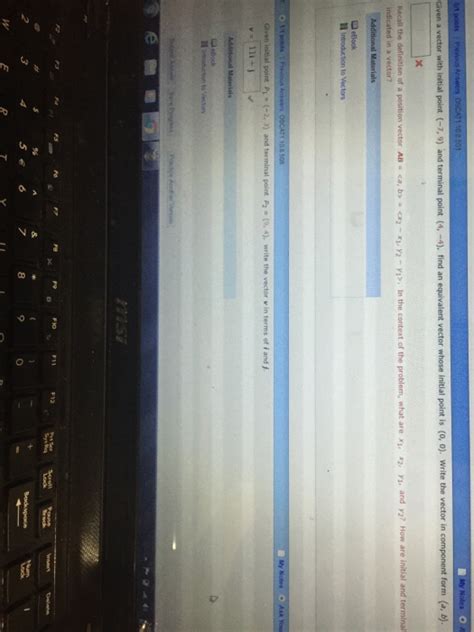 Solved Given A Vector With Initial Point And Chegg Com