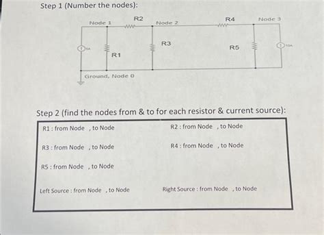 Solved Step 1 Number The Nodes Node 1 R1 Ground Node 0