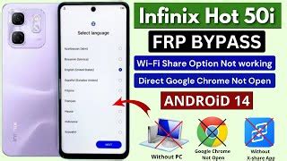 Infinix Hot 50i X6531 Android 14 Frp Bypass Without Pc Google Chrome Not Open New Update 2025