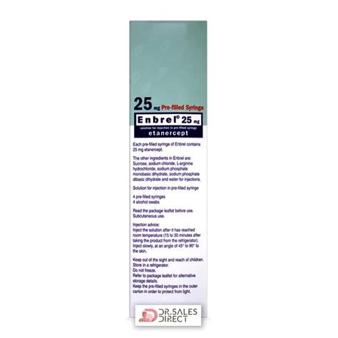 Order Enbrel 25 Mg Pre Filled Syringe Wholesale Dr Sales Direct