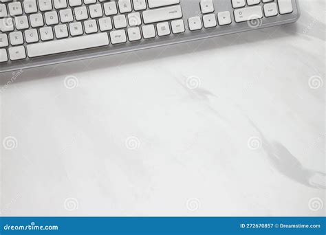 White Computer Keyboard Office Background Stock Image Image Of Work Computer 272670857