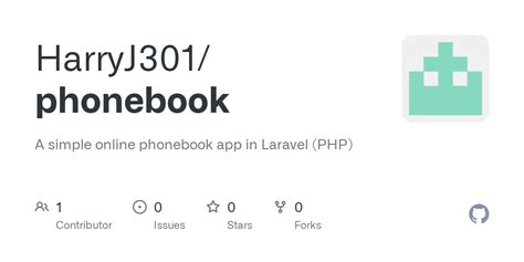 Github Harryj301phonebook A Simple Online Phonebook App In Laravel