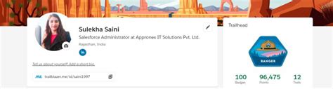 Sulekha Saini On Linkedin Ranger Trailhead Salesforceadmin Awesomeadmins Salesforce 31