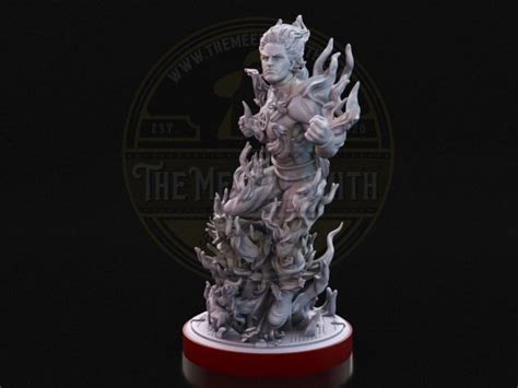 Flaming Hero Miniature Inspired By The Human Torch