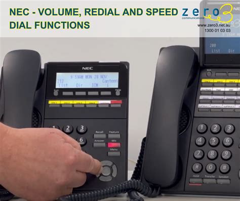 Nec Volume Redial And Speed Dial Functions Zero 3 Communications