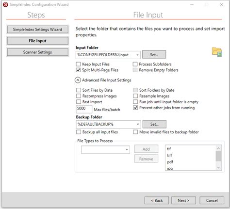 File Input Settings Simple Wiki