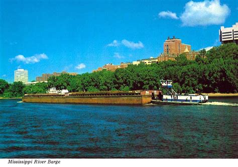 Vintage Minneapolis Minnesota Postcard A Mississippi River Barge With