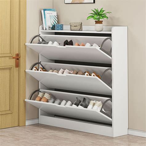 ชั้นวางรองเท้าแบบบานพับเปิดลง ตู้รองเท้าประหยัดพื้นที่ กันฝุ่น รุ่น K 2173 Shopee Thailand