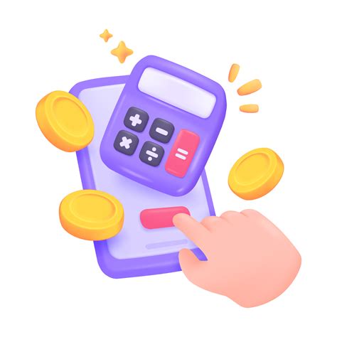 3d Calculator Purple Calculator With Buttons For Counting Values